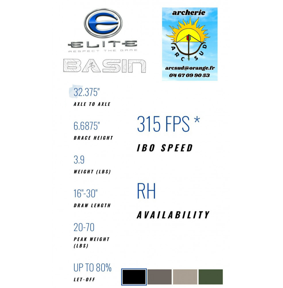 Élite arc à poulie package basin 2022 ref 119288